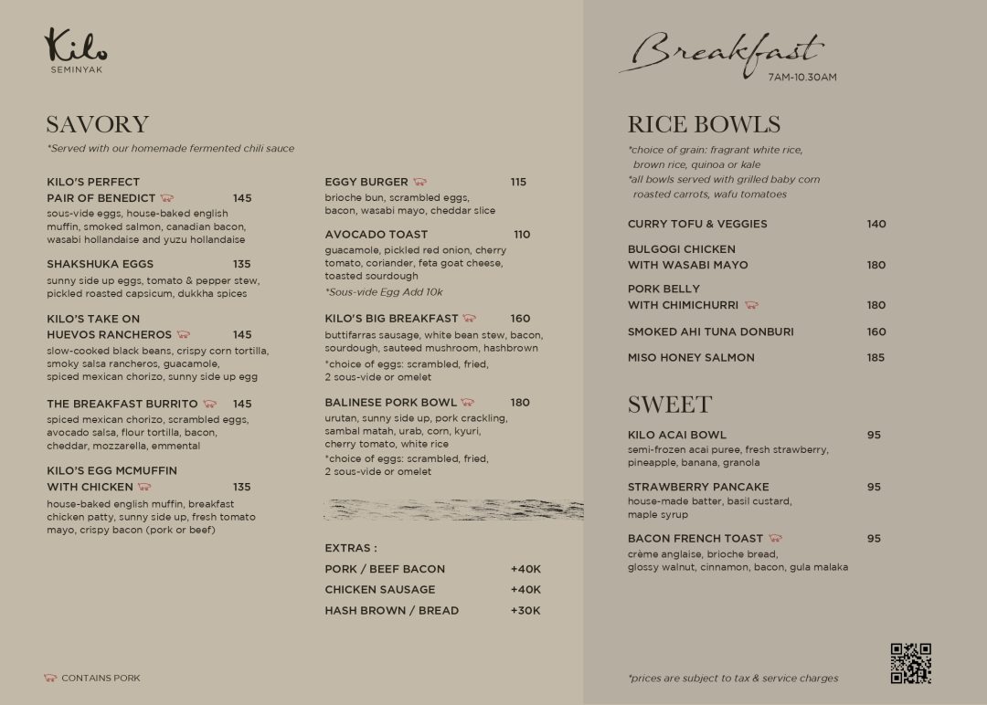 Indulge in Delightful Breakfast Options at Kilo Seminyak