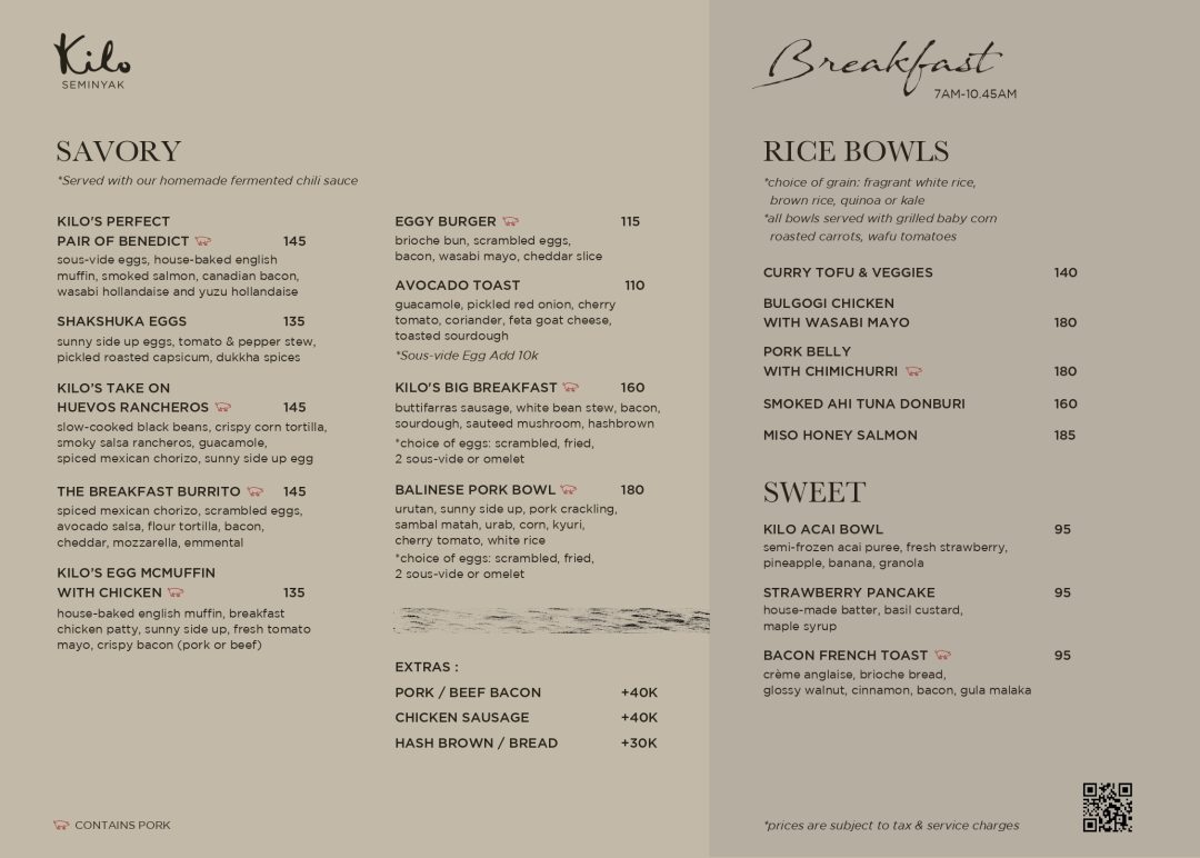 Indulge in Delightful Breakfast Options at Kilo Seminyak