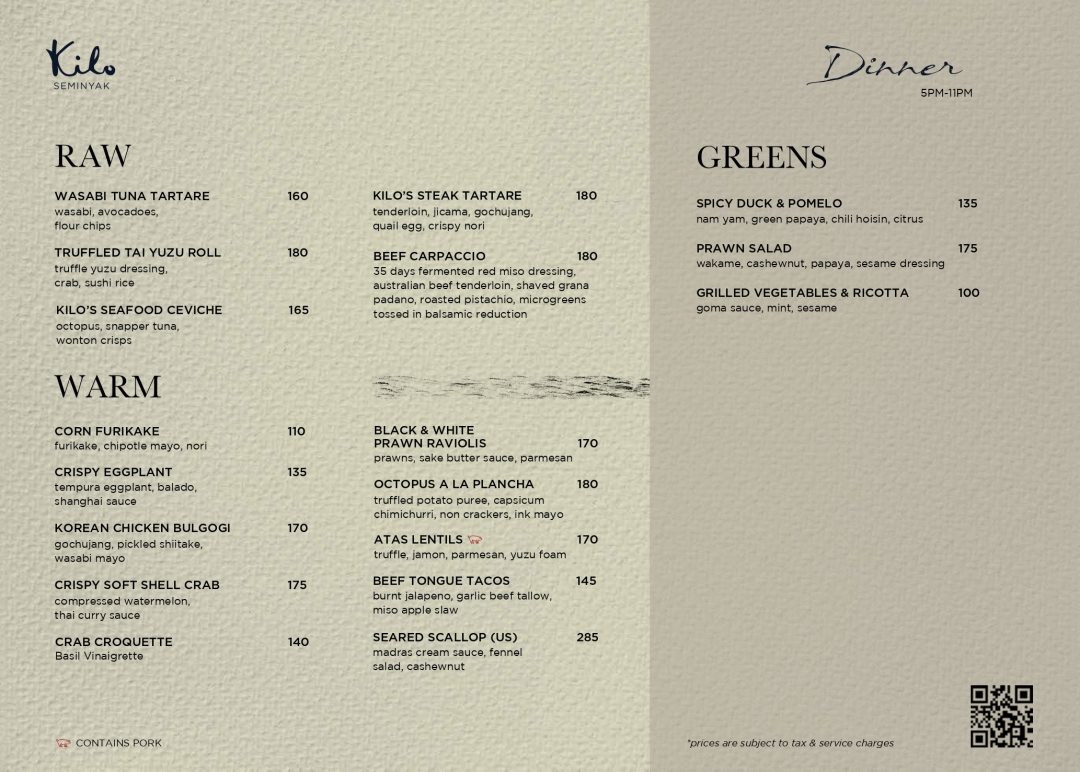 Unforgettable Dinner at Kilo Seminyak Bali