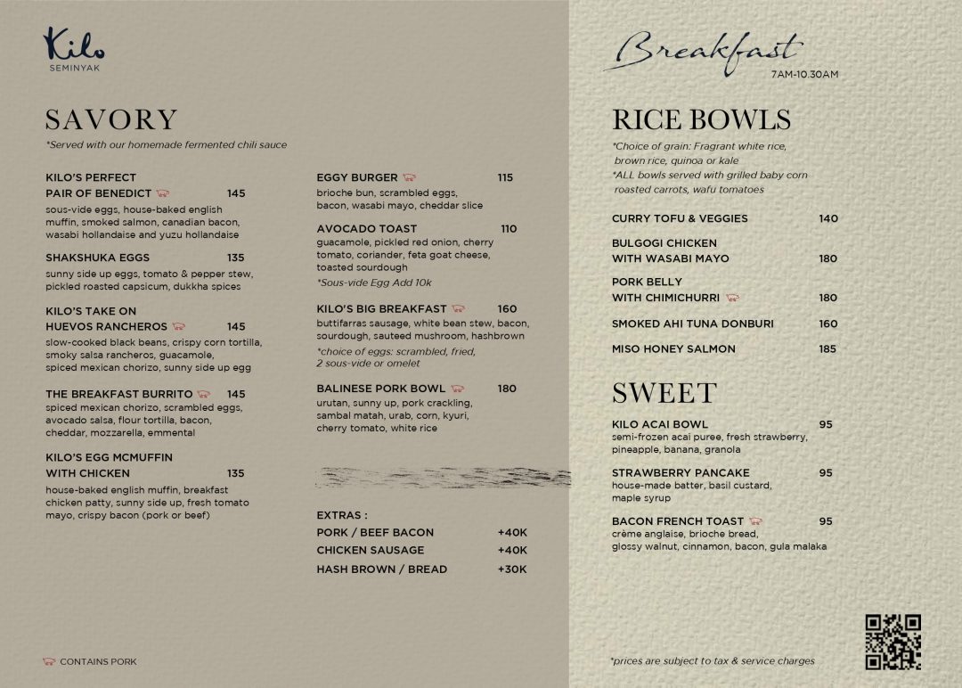 Indulge in Delightful Breakfast Options at Kilo Seminyak